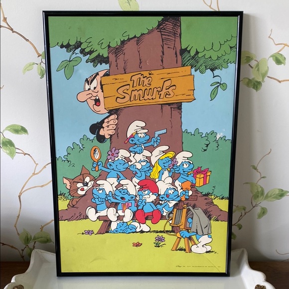 Vintage | Art | Vintage 982 The Smurfs Framed Poster | Poshmark